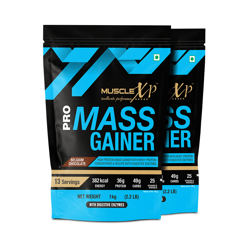 MuscleXP Pro Mass Gainer (1kg Each) Belgium Chocolate | 30 Minutes 24/7 ...