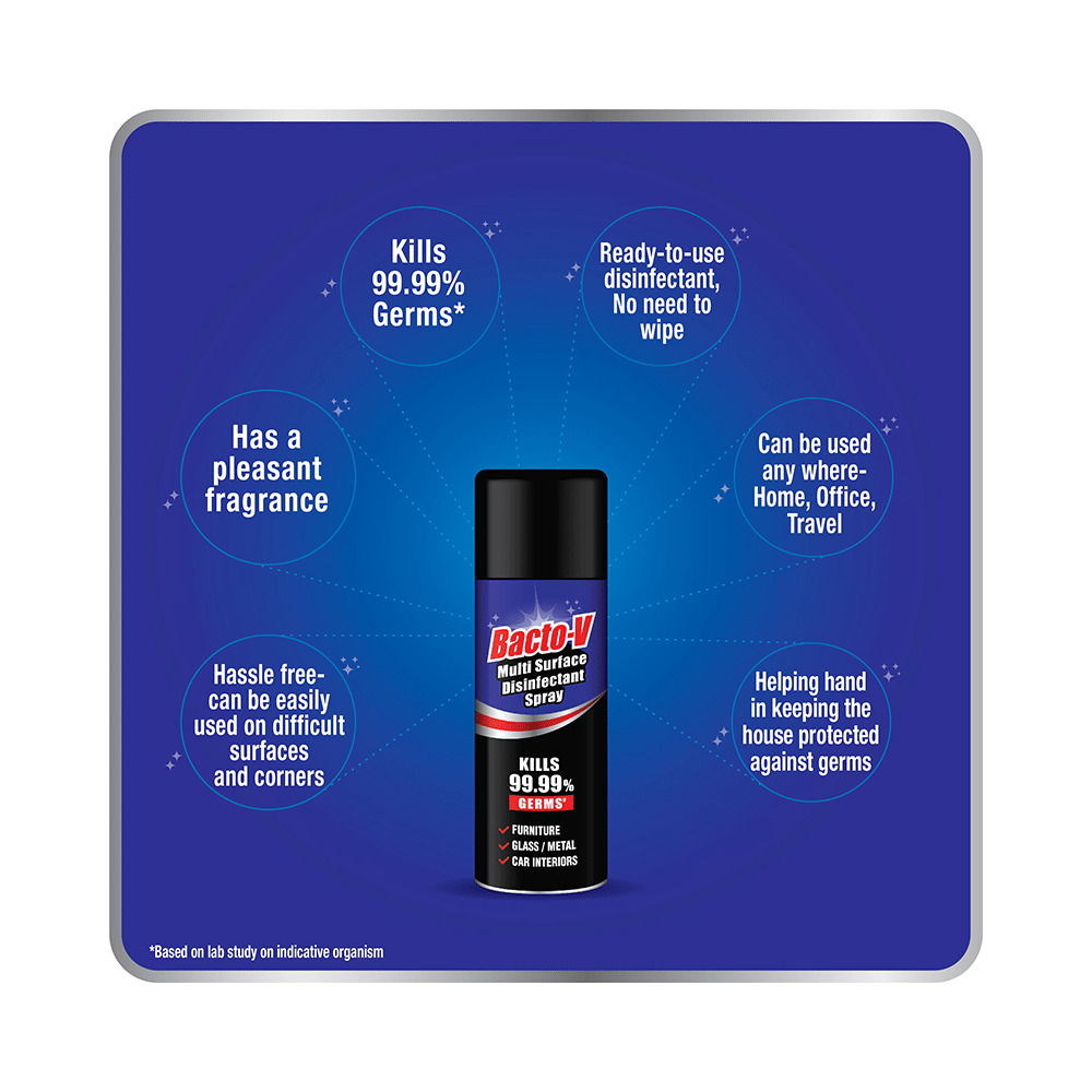 Bacto-V Multi Surface Disinfectant Spray | 30 Minutes 24/7 Delivery