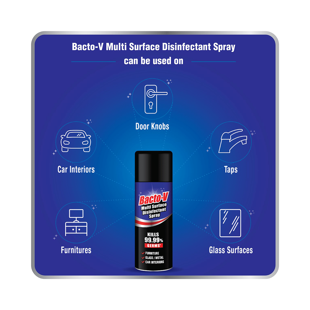 Bacto-V Multi Surface Disinfectant Spray | 30 Minutes 24/7 Delivery