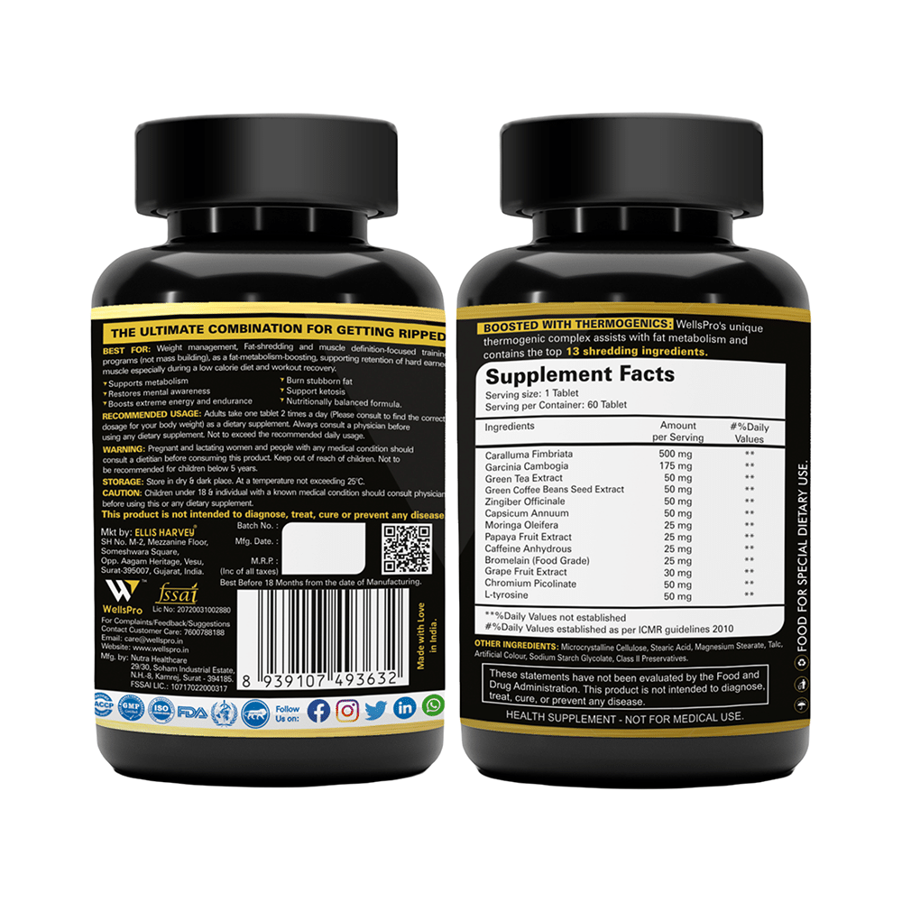 WellsPro Ultra Lean Fat Burner Tablet (60 Each) | 30 Minutes 24/7 Delivery