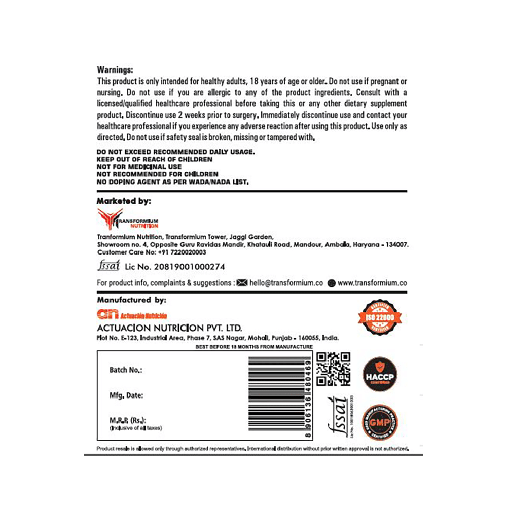 Transformium Nutrition Epigenin Tablet | 30 Minutes 24/7 Delivery