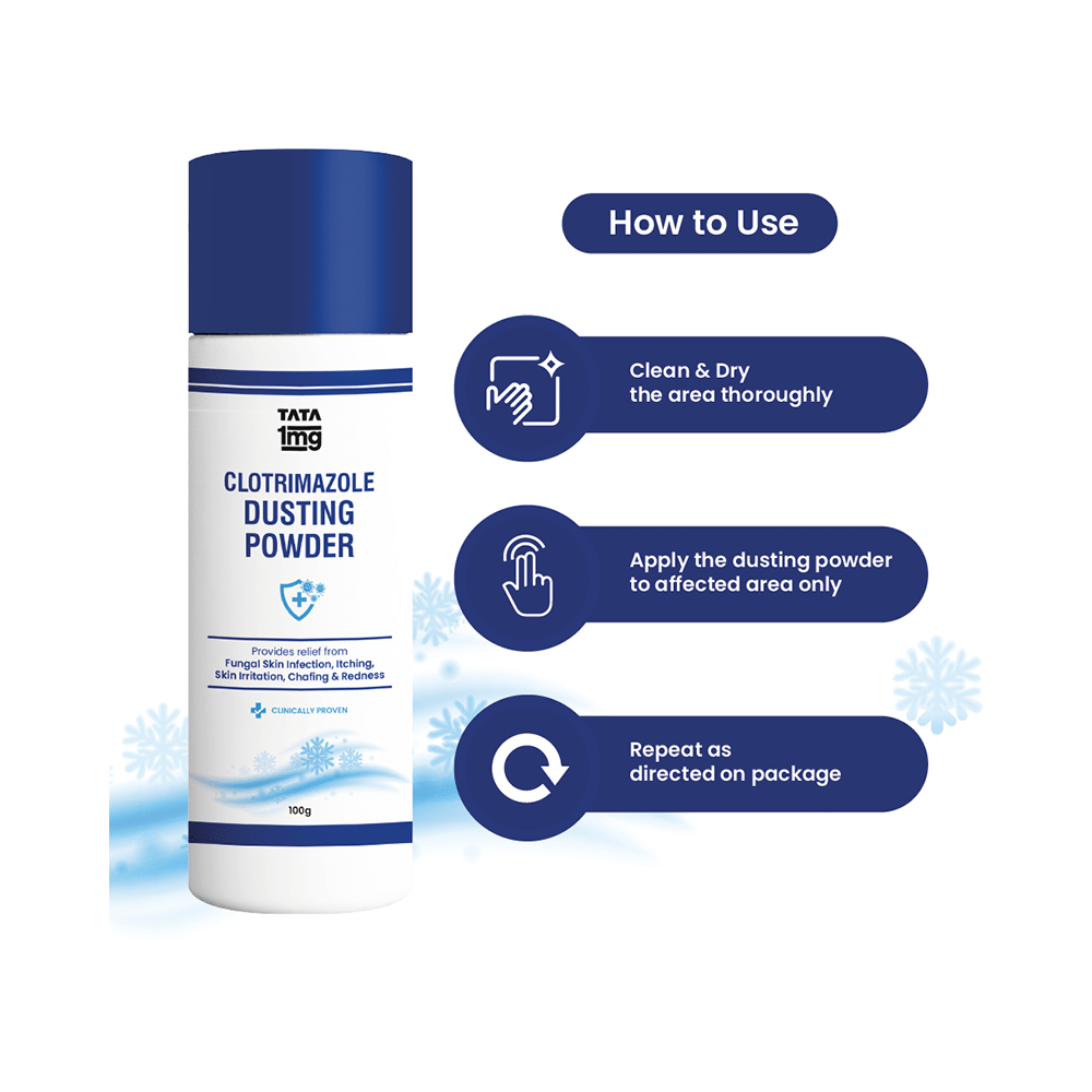 Combo Pack of Tata 1mg Antifungal Dusting Powder (100gm) & Tata 1mg ...