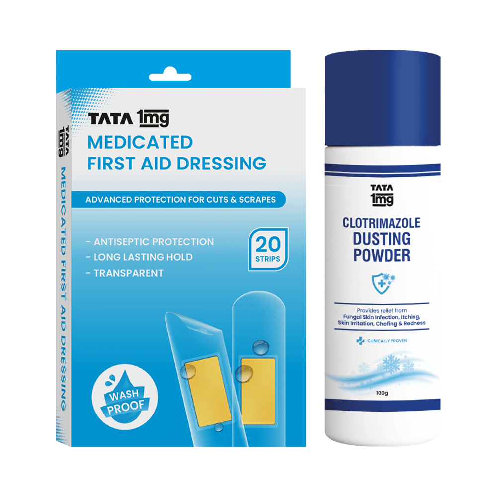 Combo Pack of Tata 1mg Antifungal Dusting Powder (100gm) & Tata 1mg ...