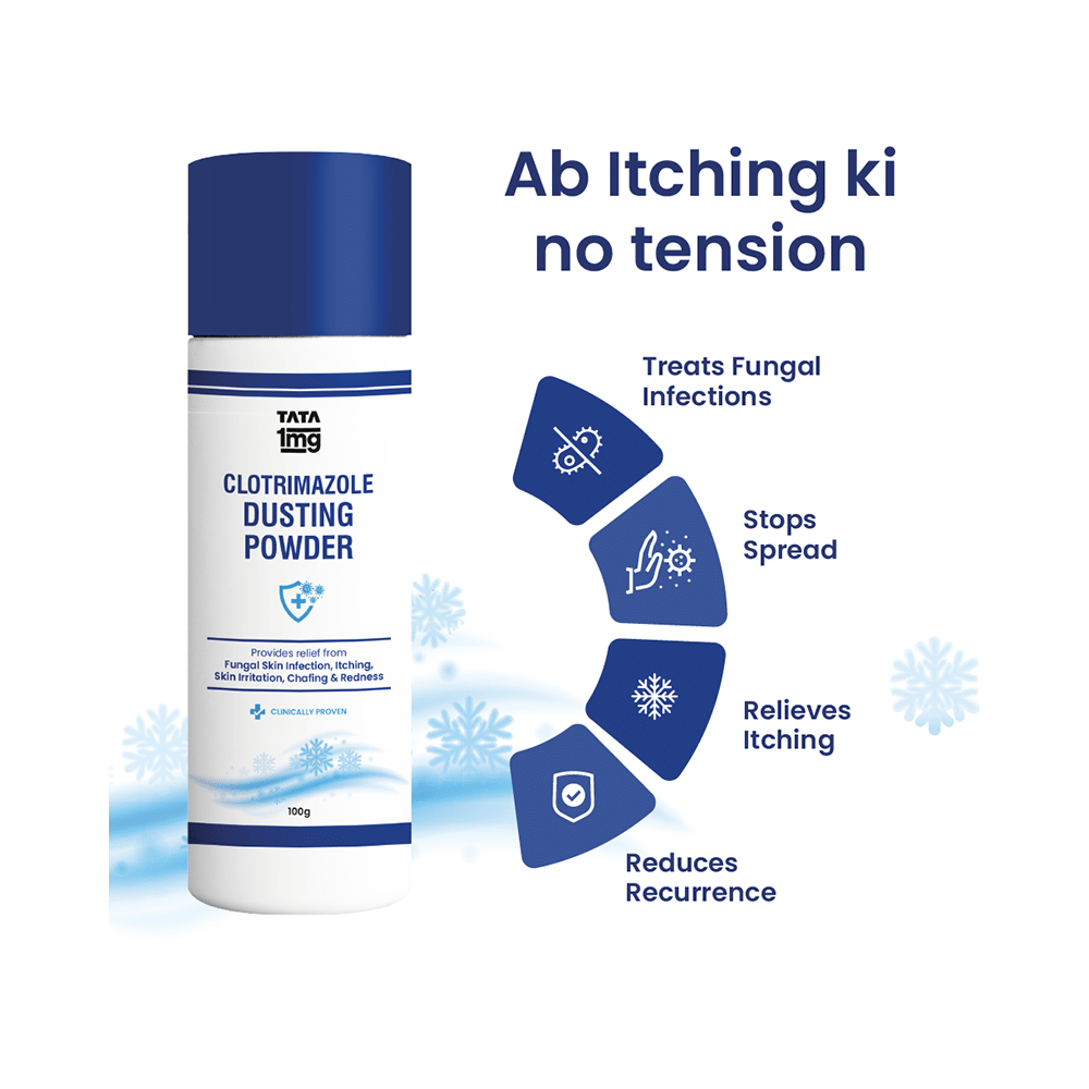 Combo Pack of Tata 1mg Antifungal Dusting Powder (100gm) & Tata 1mg ...