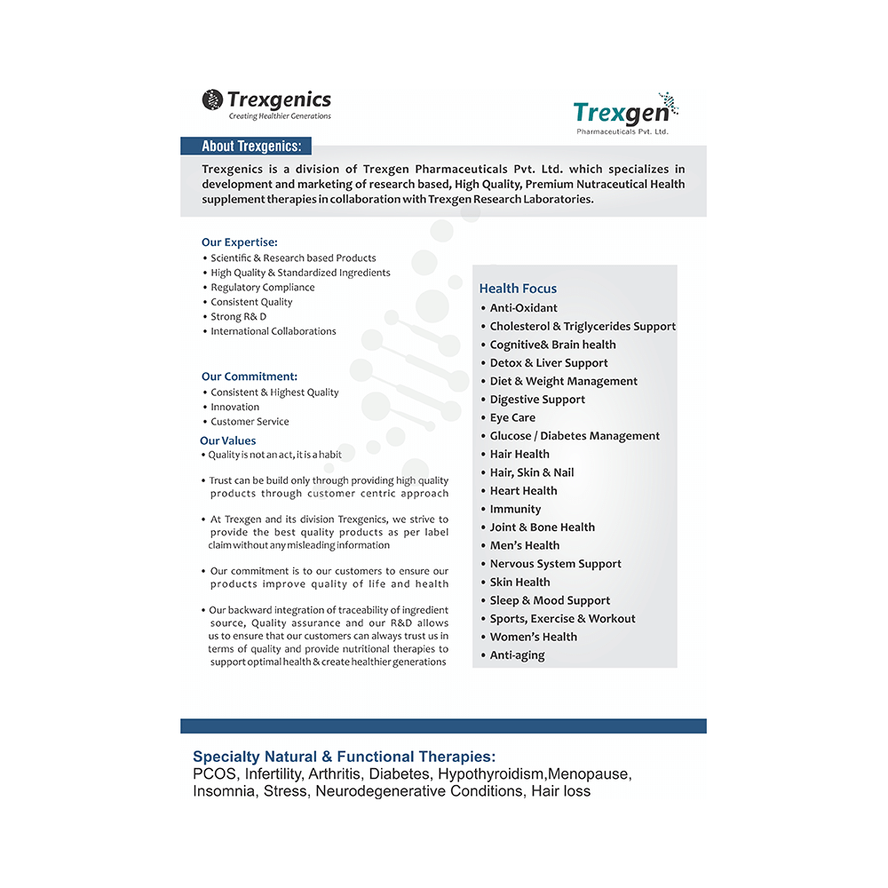 Trexgenics Rhodiola 500mg with Piperine Absorption Complex Veg Capsule ...