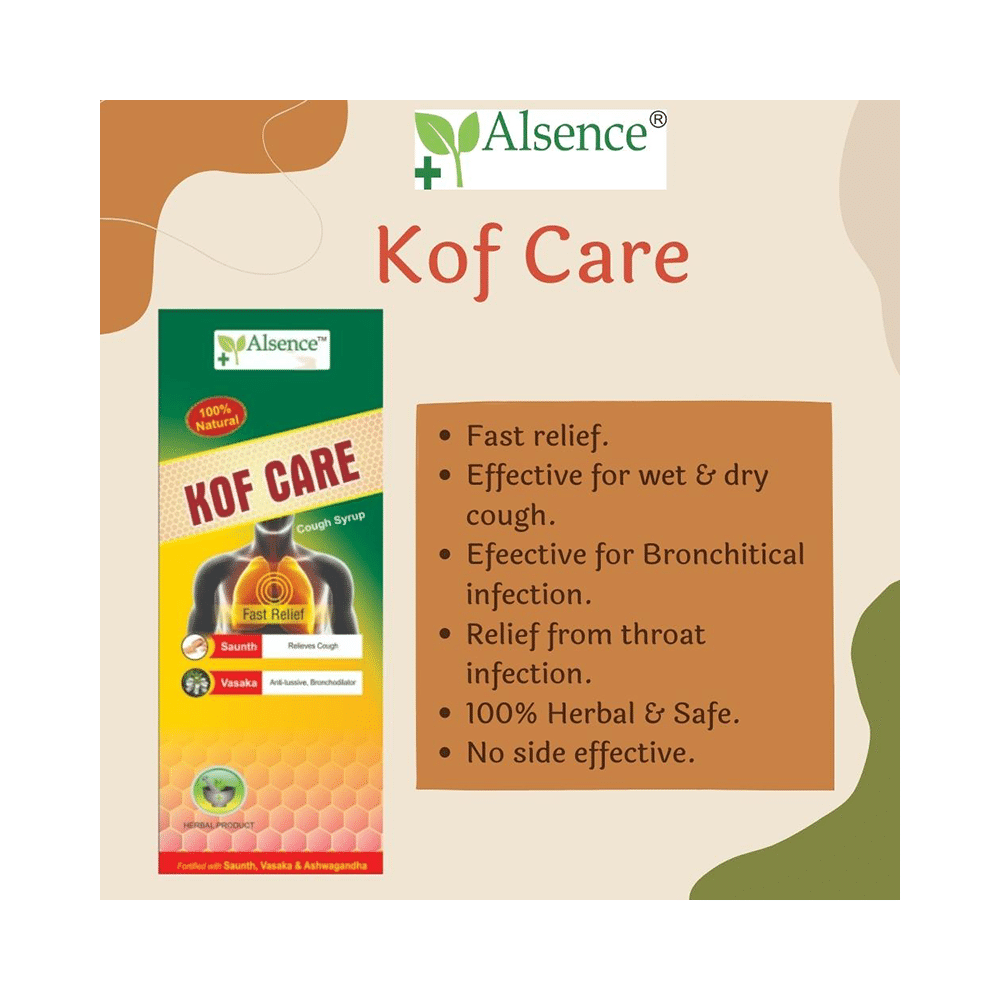 Alsence Kof Care Cough Syrup (100ml Each) | 30 Minutes 24/7 Delivery