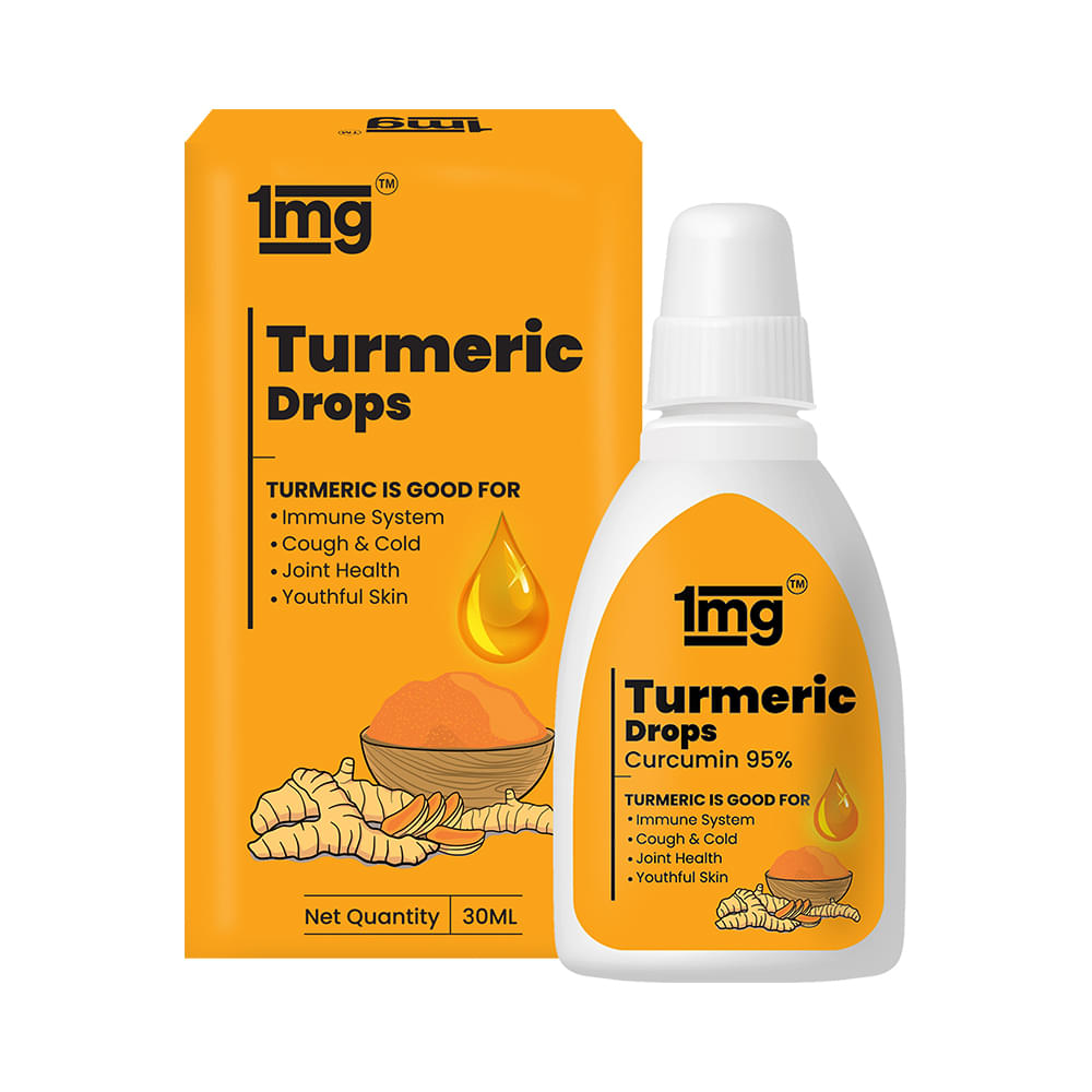 Tata 1mg Turmeric Drops with Piperine, Haldi Drops, Supports Immune ...