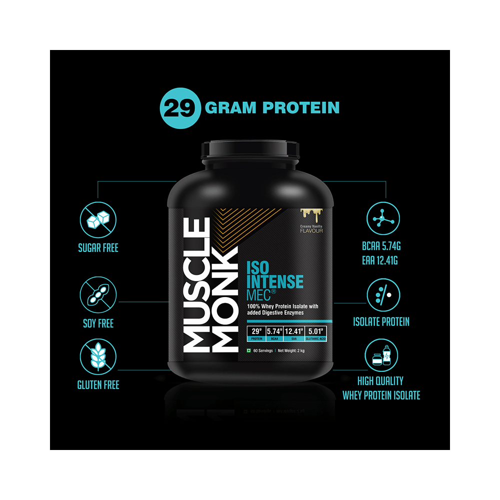 Muscle Monk ISO Intense MEC 100% Whey Protein Isolate with added ...