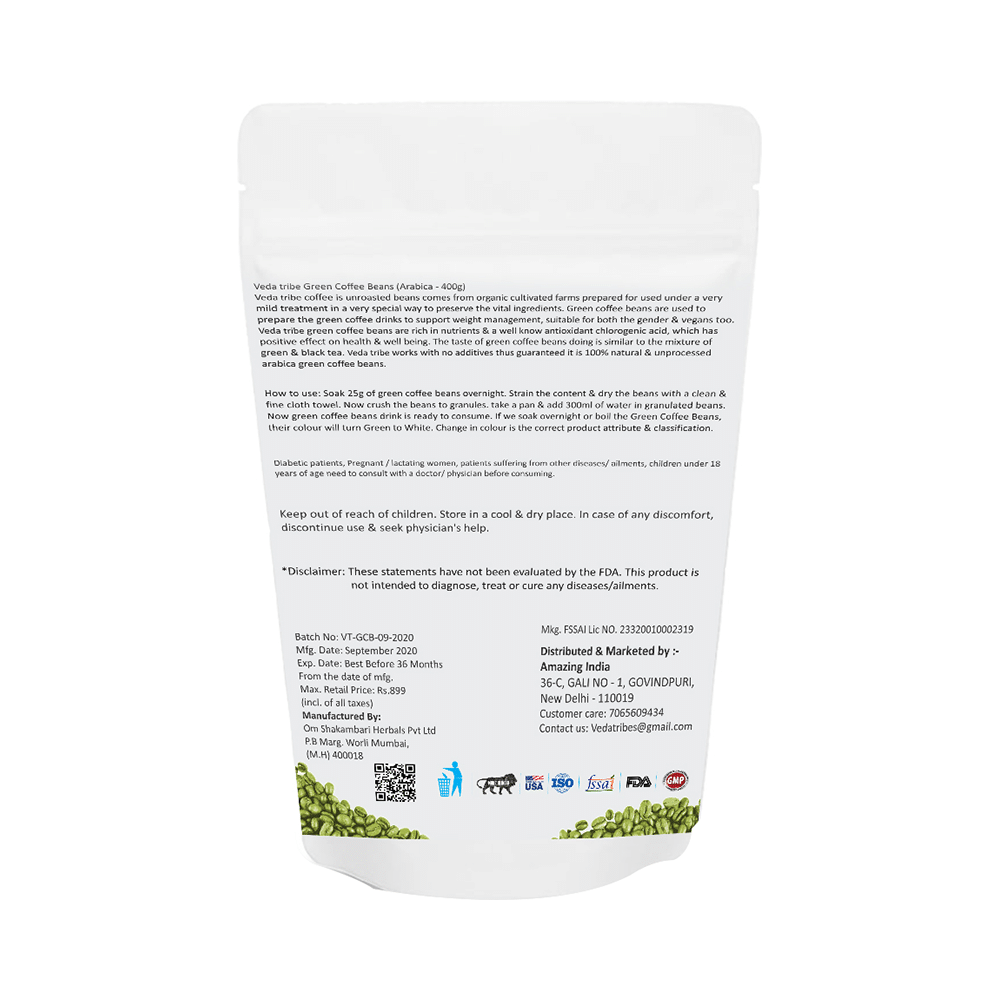 Veda Tribe Green Coffee Beans Decaffeinated | 30 Minutes 24/7 Delivery