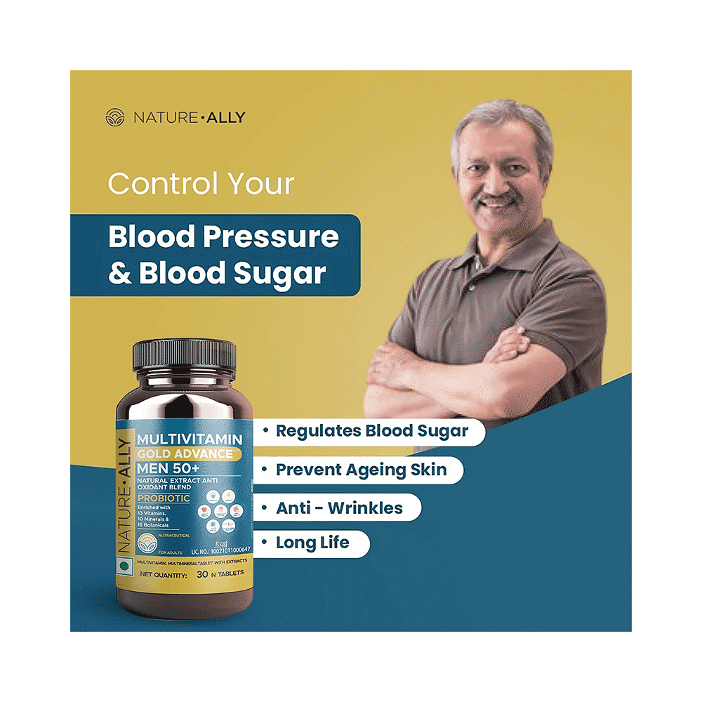 Nature Ally Multivitamin Gold Advance Men 50+ Tablet | 30 Minutes 24/7 ...
