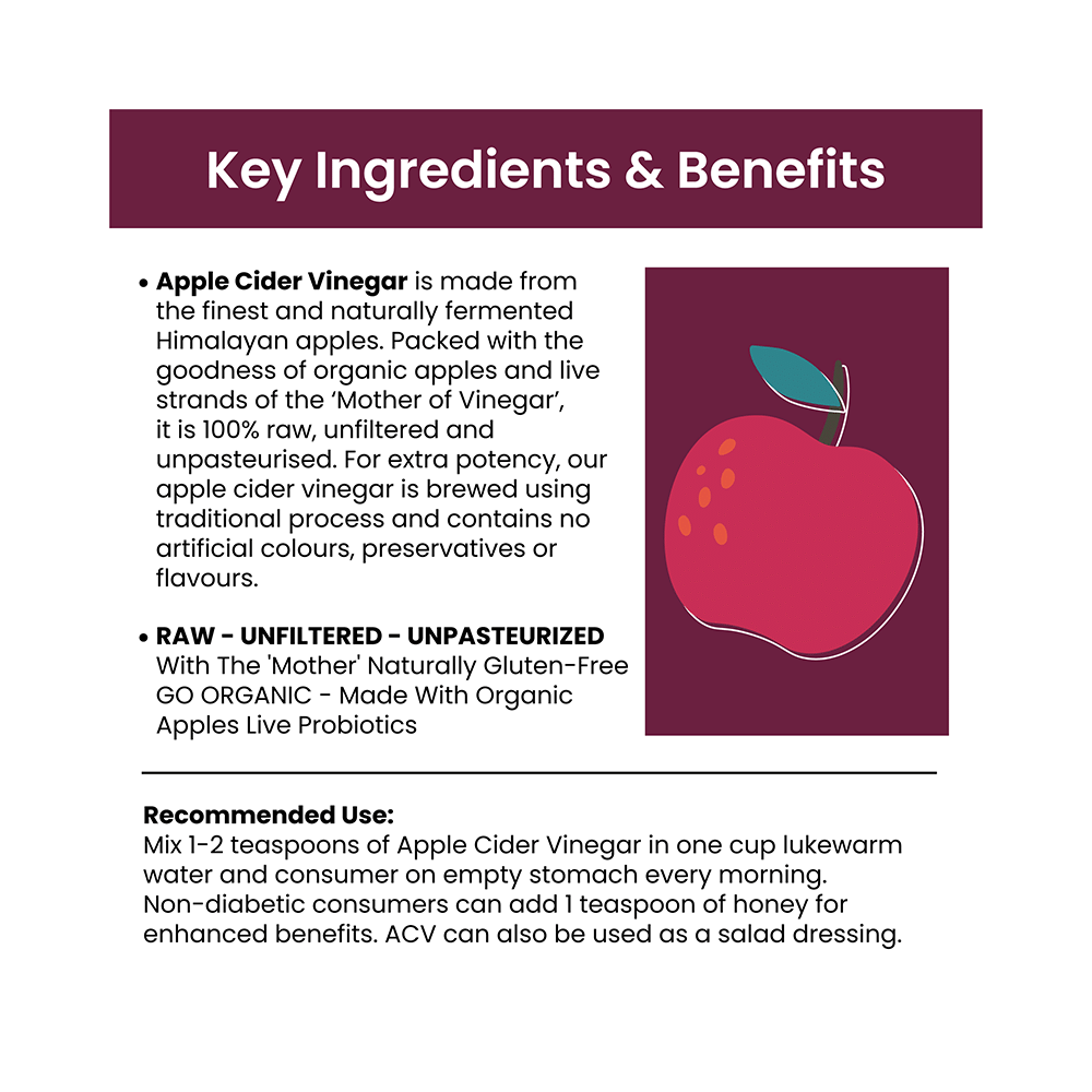 Tata 1mg Apple Cider Vinegar ACV Probiotic Plus | Raw, Unfiltered ...