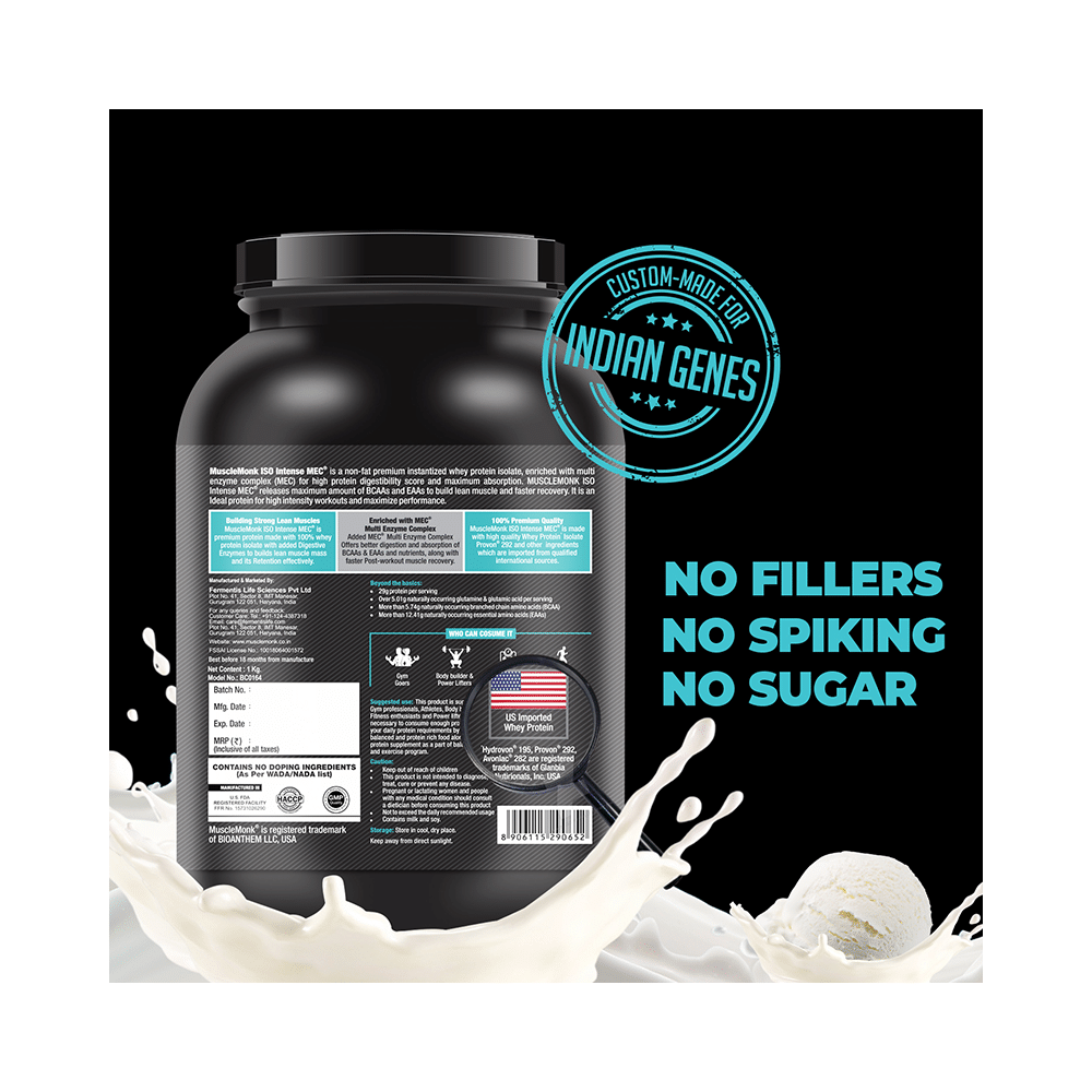 Muscle Monk Combo Pack of Iso Intense MEC 100% Whey Protein Isolate ...