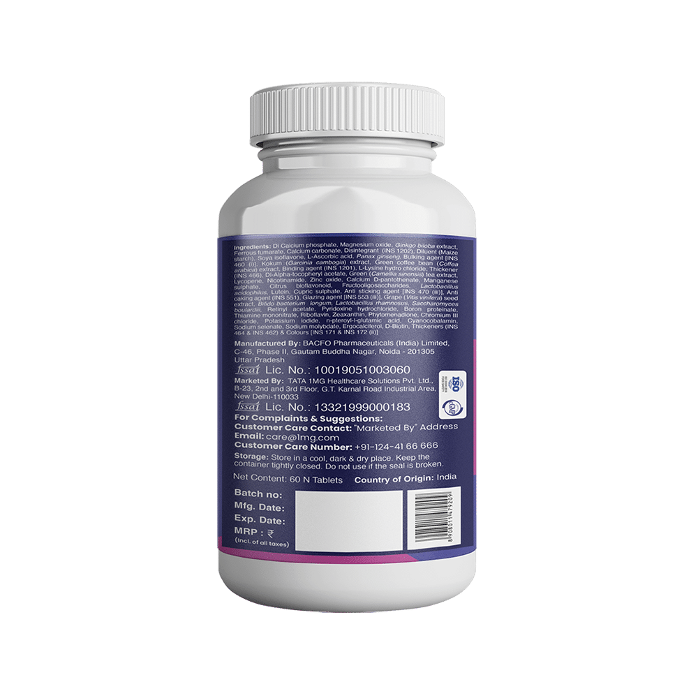 Combo Pack of Tata 1mg Women's Multivitamin Veg Tablet (60) & Tata 1mg ...