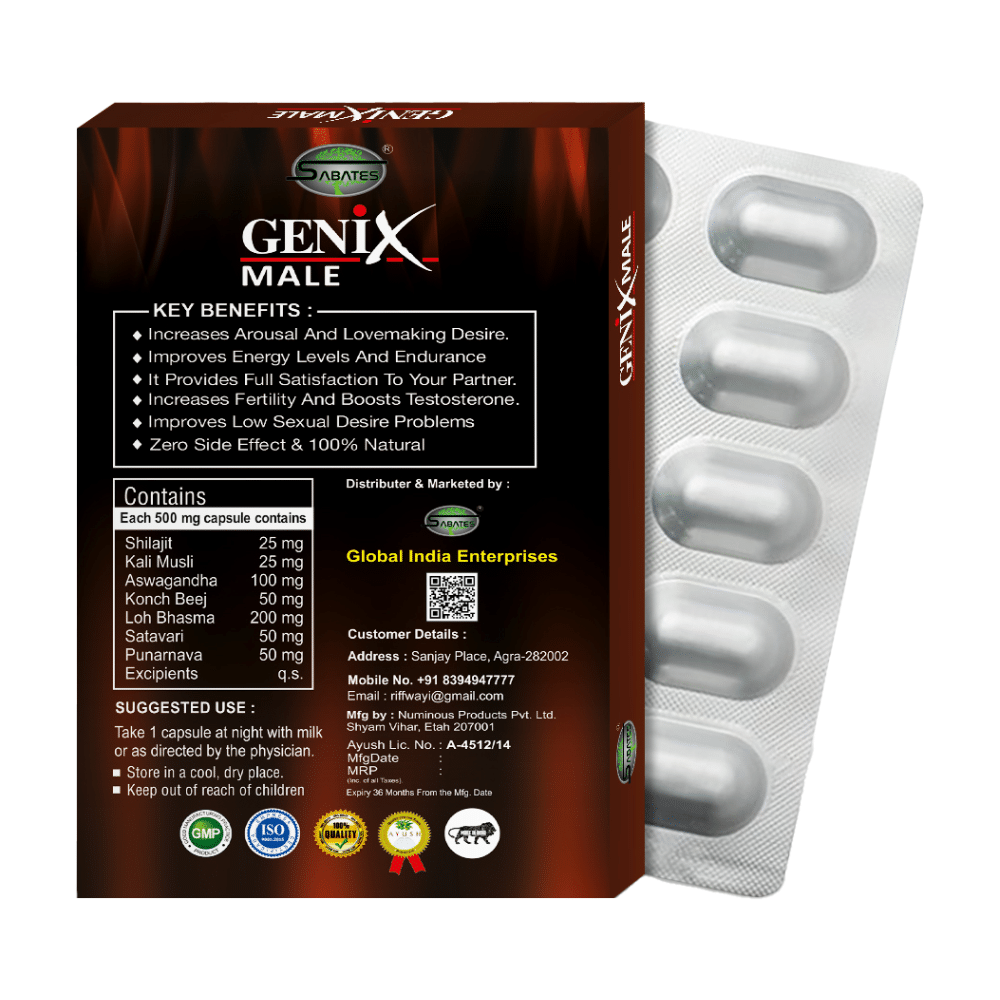 Sabates Genix Male Capsule | 30 Minutes 24/7 Delivery