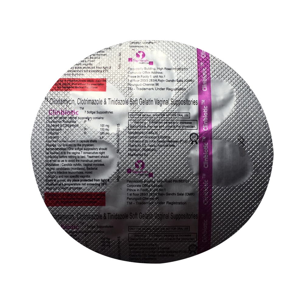 Clinbiotic Soft Gelatin Vaginal Suppositories | 30 Minutes 24/7 Delivery